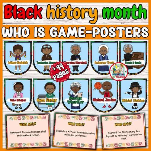 Black history month who is game posters-Famous black figures bulletin ...