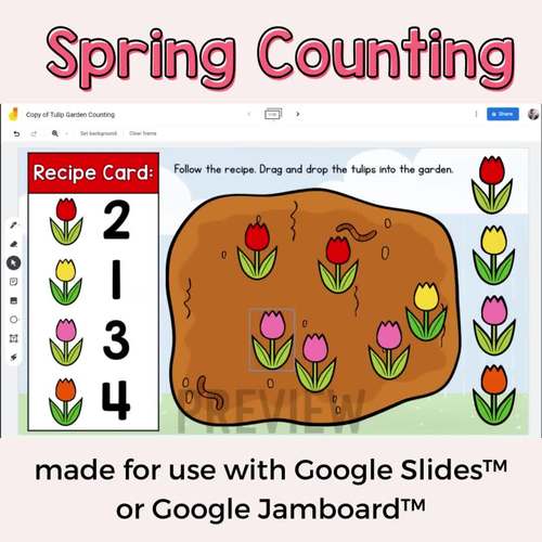 Spring Counting Digital Activity with Google Jamboard™ and Slides™