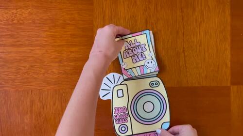 All About Me Groovy Camera Craft 4th Grade - Back to School No Prep ...