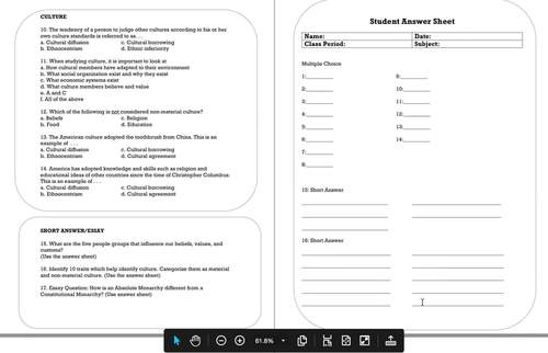 Government and Culture Geography Assessment Test | TPT