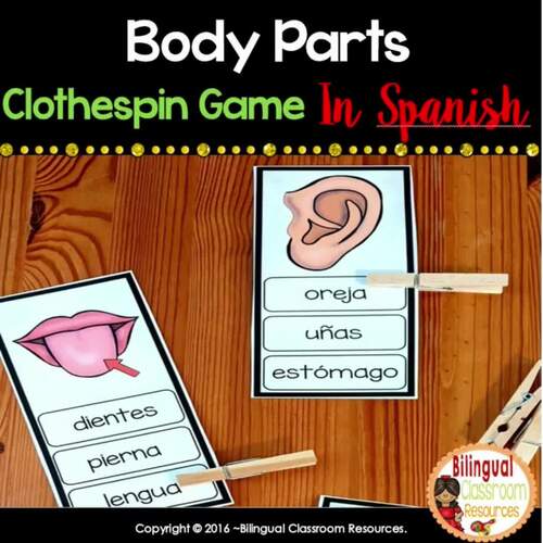 Las partes del cuerpo | Juego con pinzas | Body Parts Clothespin Game ...