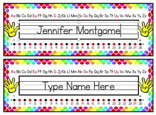 EDITABLE Rainbow Name Plates for Back to School | TPT