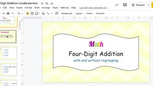 Four Digit Addition With and Without Regrouping Math Interactive Lesson ...
