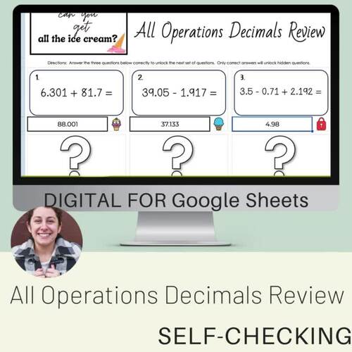 All Operations of Decimals Review: Escape Room (Ice Cream Edition)