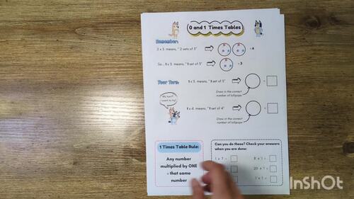 Times table Multiplication Bluey Themed Lesson with Answers and ...