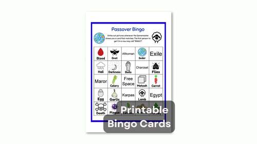 Passover Bingo Game, 50 Printable Cards for Pesach, Religious ...