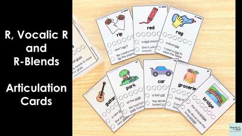 Articulation Cards for R, R Blends, and Vocalic R in Speech Therapy ...