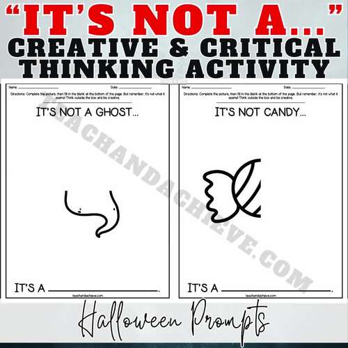 Finish the Picture, "It's Not A" Fall Halloween Activity Critical Thinking
