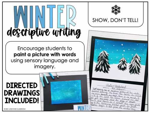 Winter Descriptive Writing - Show, Don't Tell - Season Writing - Winter ...