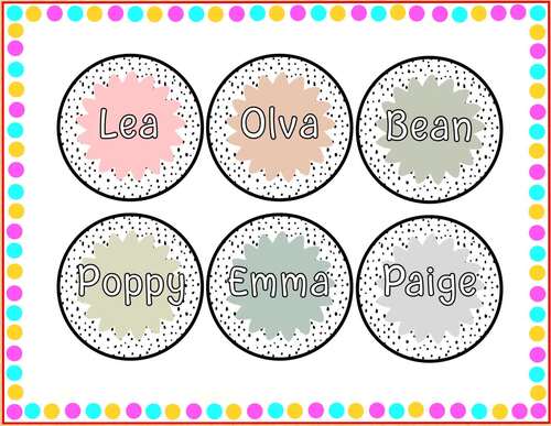 Printable Boho Neutral Spotty Student Name Labels, Cubbies Labels, Bin Tags
