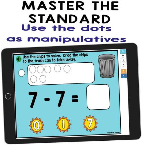 Subtraction to 10 using BOOM CARDS | K.OA.A.1 | TPT