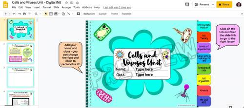Cells & Viruses UNIT - Digital Lesson Activities, Doodle Notes Reviews ...
