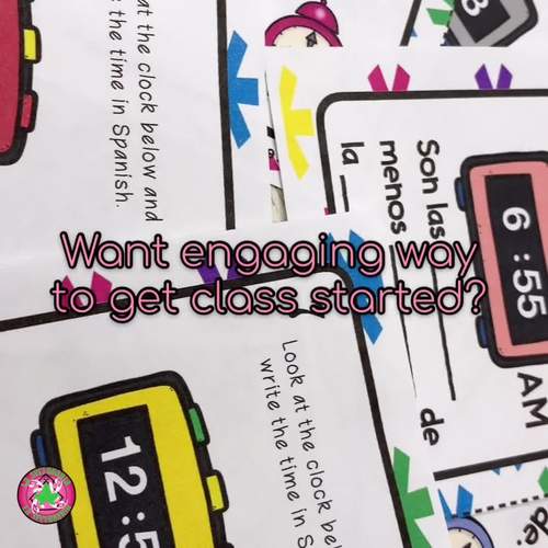 Spanish Time Bellringer Task Cards | La hora by LA SECUNDARIA | TpT