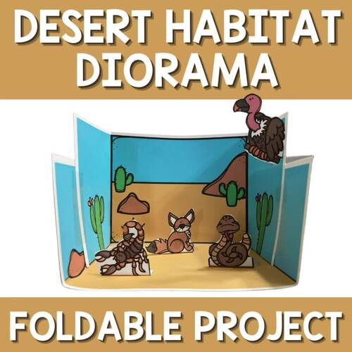 Desert Habitat Diorama Project Printable Craft Foldable Pop Up Activity