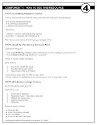 National Board Certification | EMC Literacy | Component 4 Support