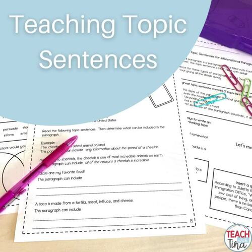 Topic Sentences Unit | Digital and Printable by Tina Kolley - Teach ...