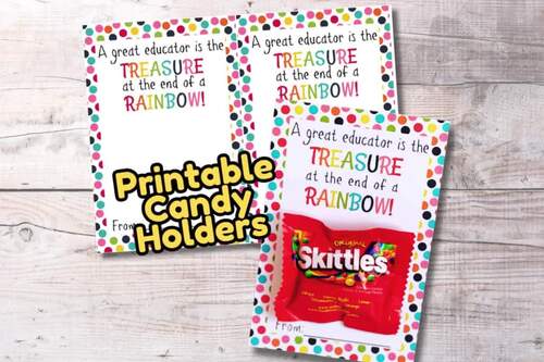 Great Educator Skittles Candy Holder Gift Tag Card (Valentine ...