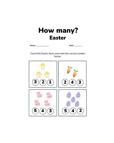 "Happy & Fun Easter-Themed Worksheets to Learn Numbers & Basic Operations!"