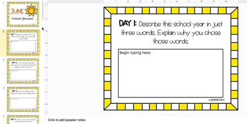 June Virtual Writing Journal | Google Slides | Digital Journal ...