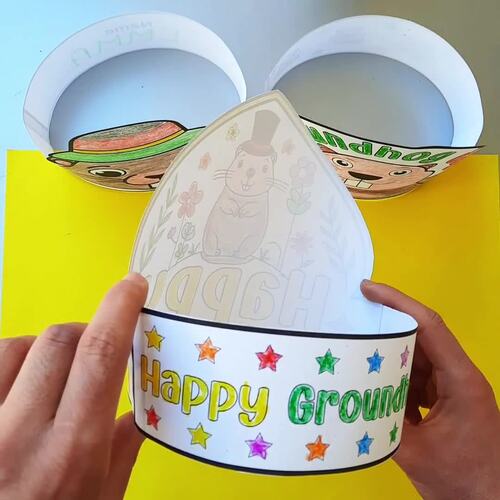 Groundhog Day Crown Craft, Groundhog Day Hat Coloring Pages Activity