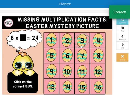 Missing Multiplication Facts Easter Digital Boom Cards™ | Fact Fluency