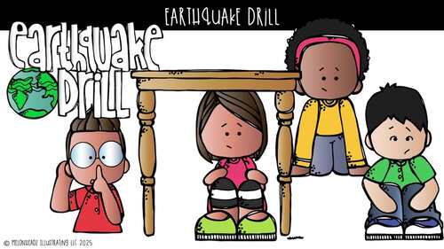 Earthquake Drill clip art, School Safety clip art, Natural Disaster ...