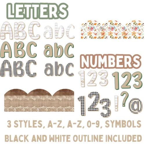 Farmhouse Bulletin Board Letters and Border Bundle for Farmhouse ...