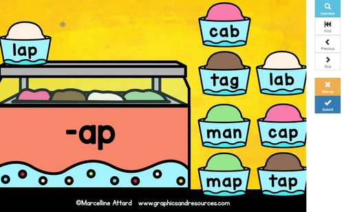 CVC WORD FAMILY SORT SUMMER BOOM CARDS DISTANCE LEARNING KINDERGARTEN ...