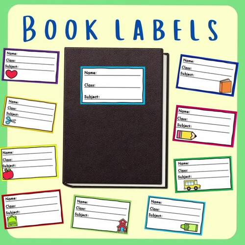 BOOK LABELS STICKERS download and print CLASSROOM ORGANIZATION | TPT