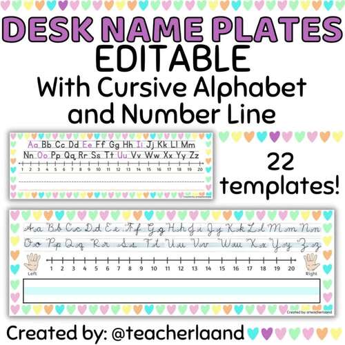 Valentine's Day Candy Heart Theme Student Desk Name Plates / Tags ...