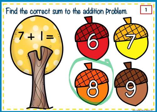 Fall Addition Facts 0-20 BOOM & Task Cards Digital Resource | TpT