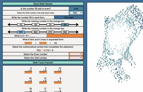 ANIMALS Spiral Math Review for 1st or 2nd grade - Digital Pixels ...