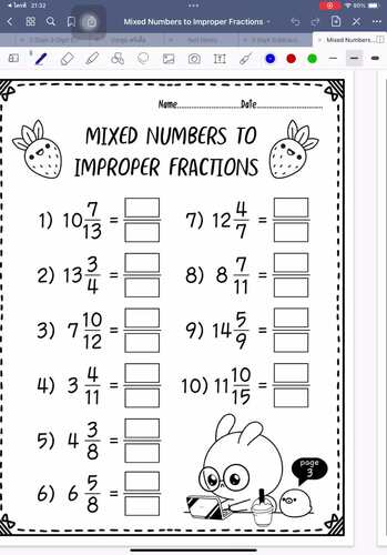 Mixed Numbers Improper Fractions Worksheet (Fraction Units) by Like math 67