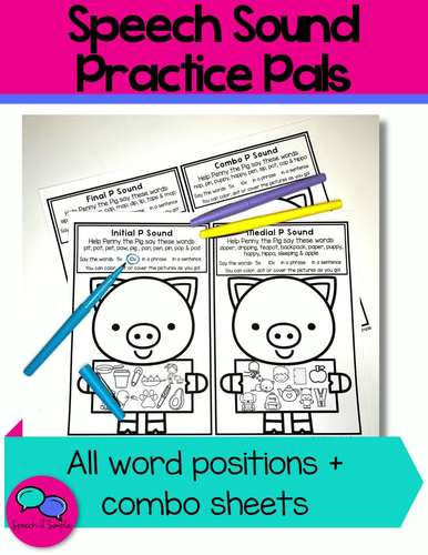 Speech Sound Animal Practice Pals BUNDLE - Speech Target Worksheets ...