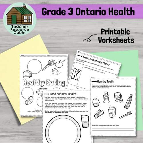 Grade 3 Ontario Health Workbooks by Teacher Resource Cabin | TPT
