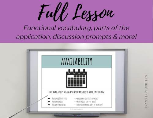 Filling out Job Applications | FULL LESSON + APPLICATIONS | Vocational ...