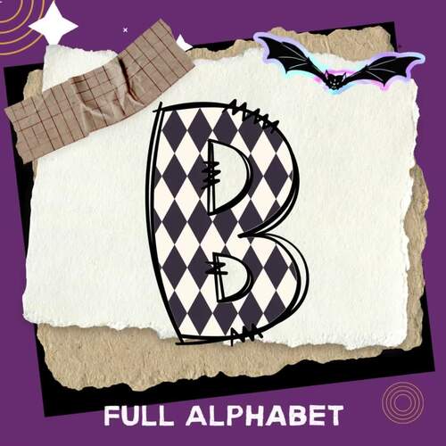 Yikes! Stripes & Diamonds Bulletin Board Letters Halloween Theme