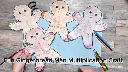 Gingerbread Man Math Craft Multiplication Christmas Activities Ornament ...