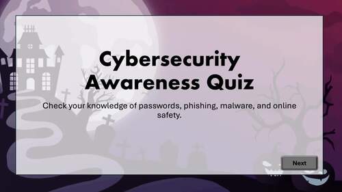 Online Safety Quiz for Cybersecurity Awareness Month With A Halloween Theme