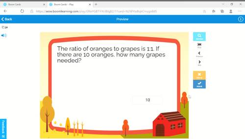 Boom Cards Solving Ratios Word Problems Fall Thanksgiving by Language Forum
