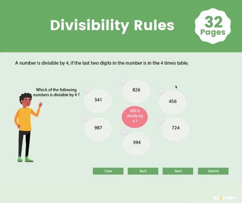Divisibility Rules Interactive Digital Math Activities for Fourth Grade