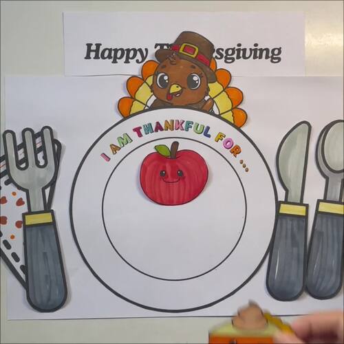 Thanksgiving Placemat Craft | Fun Printable Activity for Kids | Holiday ...