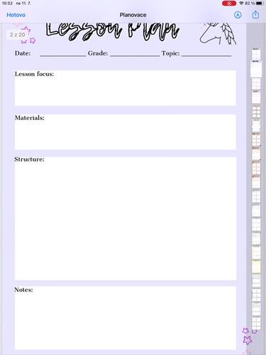 Printable weekly planners with matching lesson plans templates 10 designs