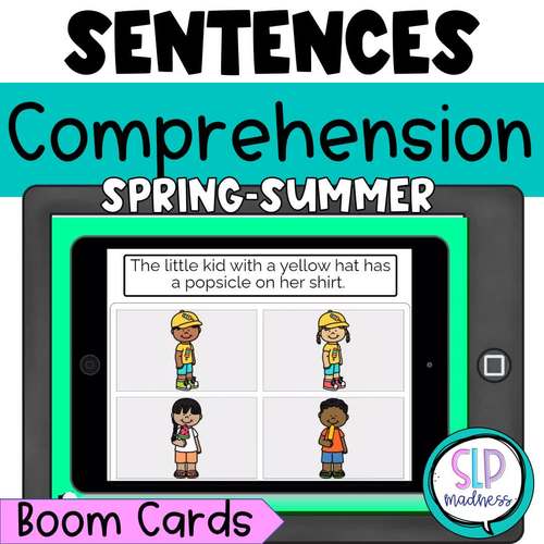 Spring Summer Sentence Comprehension Boom Cards Speech Therapy by SLP ...