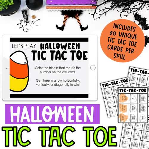 Kindergarten Halloween Tic Tac Toe Center by The Kinderhearted Classroom