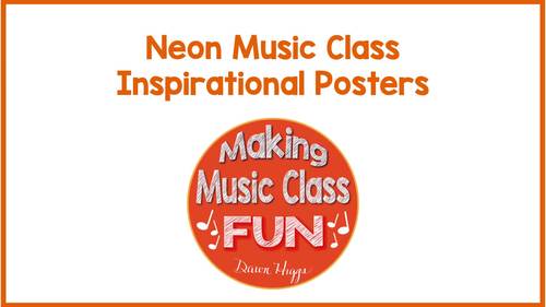 Bright Neon Inspirational Quotes Growth Mindset Music Class Decor ...