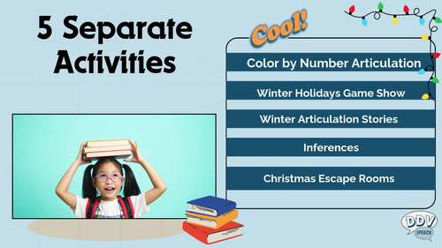 December Winter Christmas Hanukkah Speech Therapy Middle School Games ...