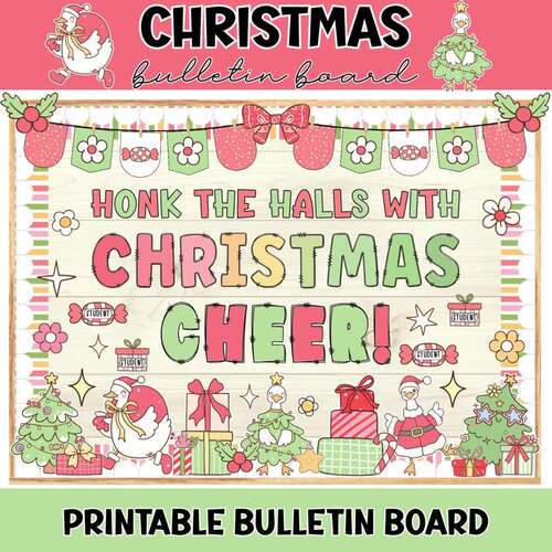 Cutesy Christmas Bulletin Board Kit | Silly Goose classroom | Student craft