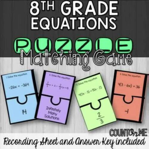 Equations Matching Game by Thriving Teacher Inc | TPT