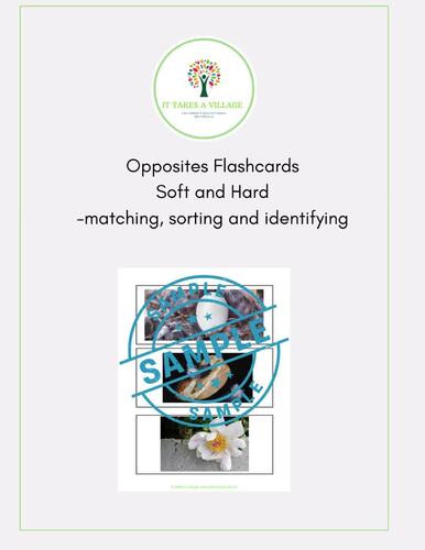 Opposites Flashcards-Soft and Hard-matching word to picture and sorting
